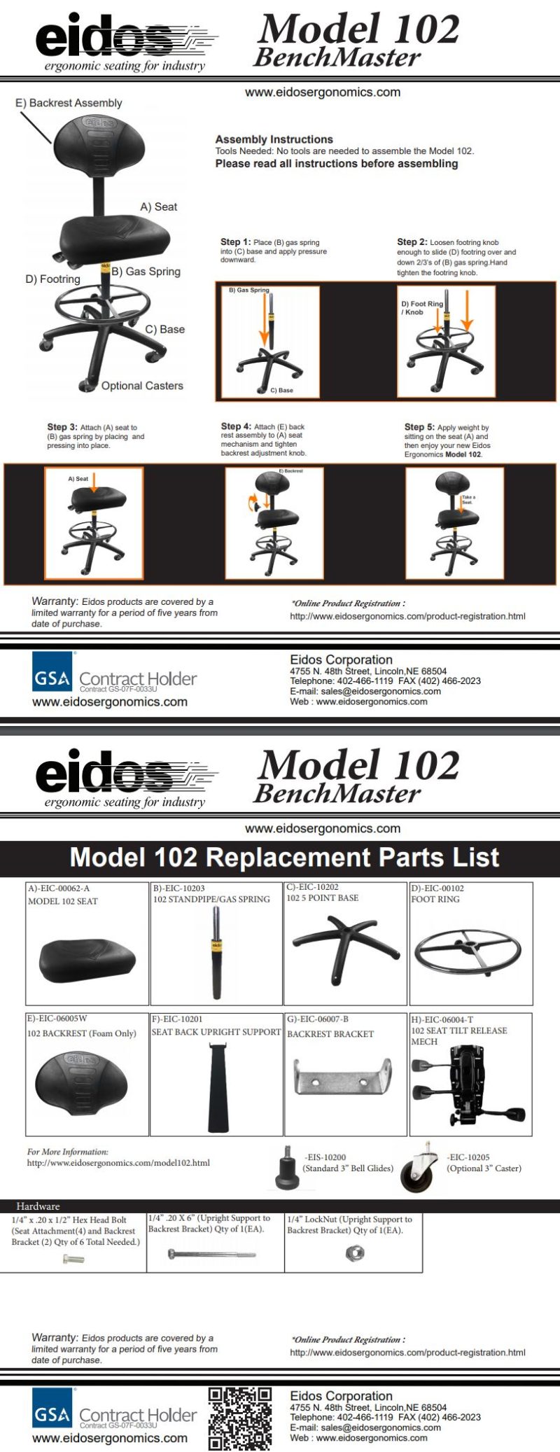 Model 102 BenchMaster – Eidos Ergonomics
