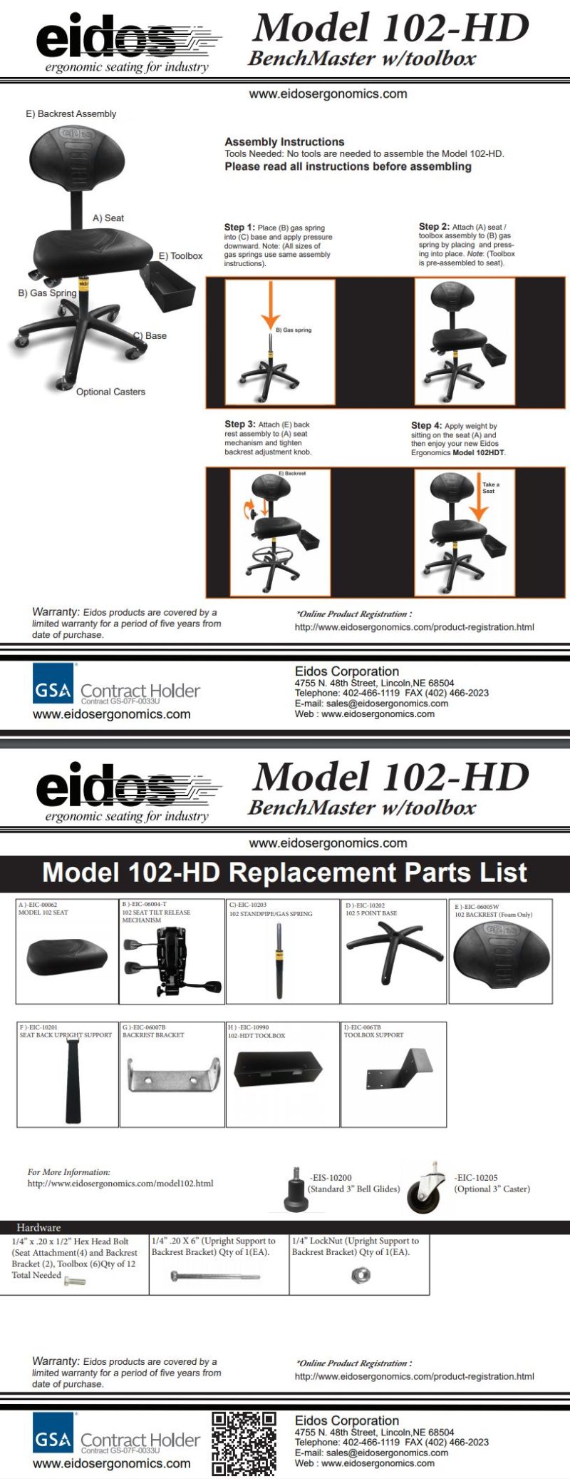 Model 102 BenchMaster – Eidos Ergonomics