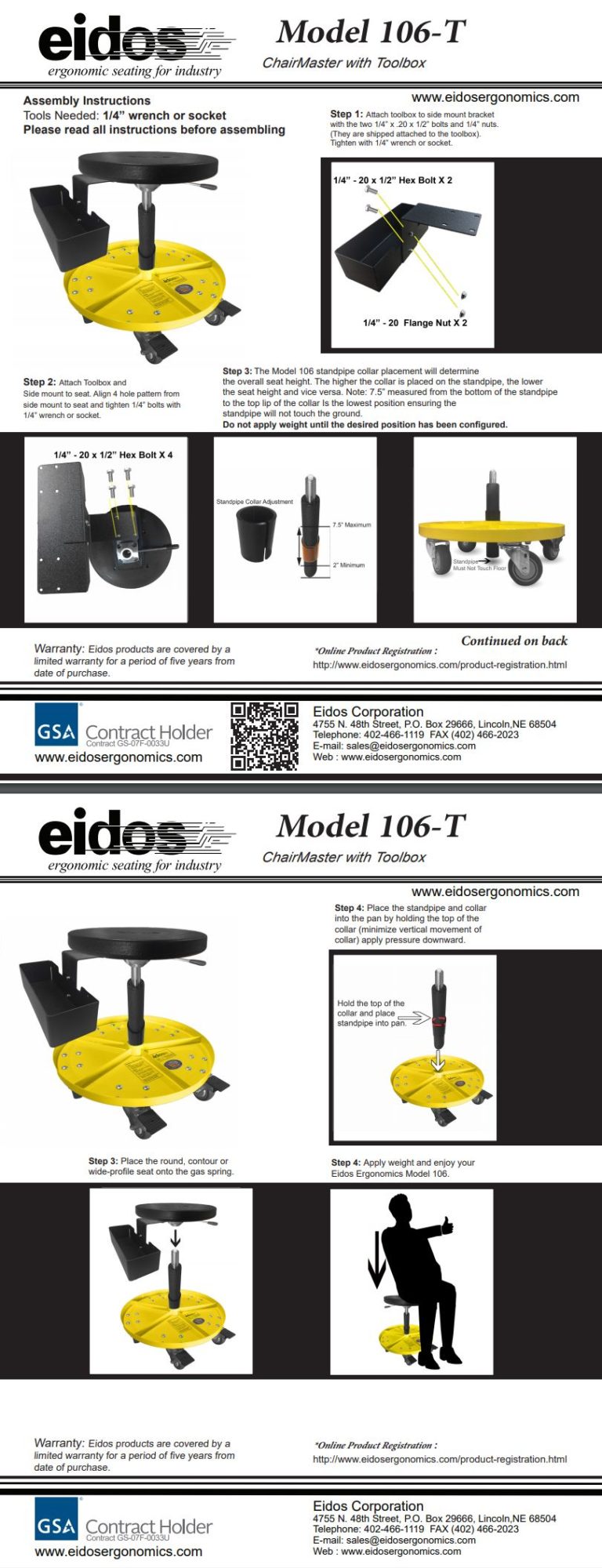 Model 106 ChairMaster Series – Eidos Ergonomics