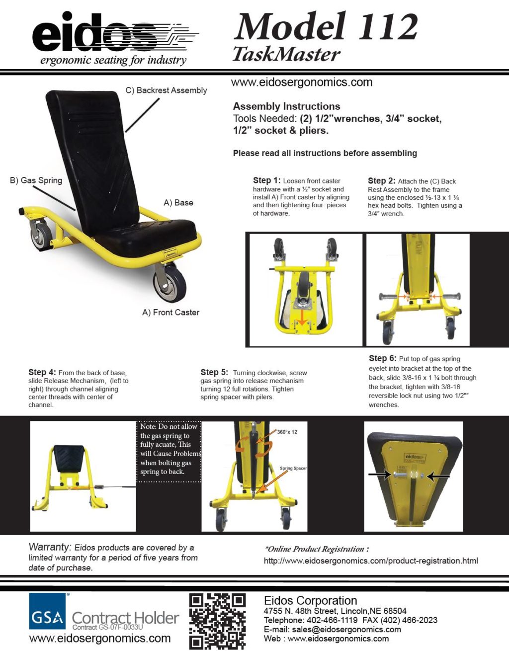 Model 112 TaskMaster – Eidos Ergonomics